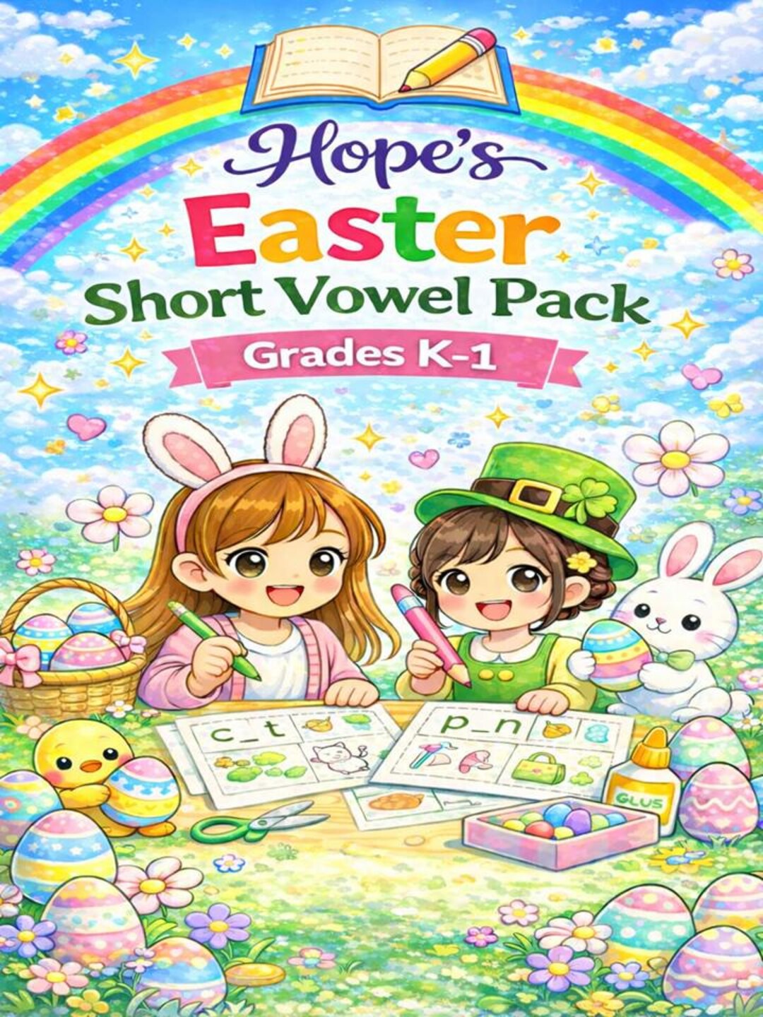 Easter Phonics Color by Number K-1 | CVC Words Short Vowel Activities ...
