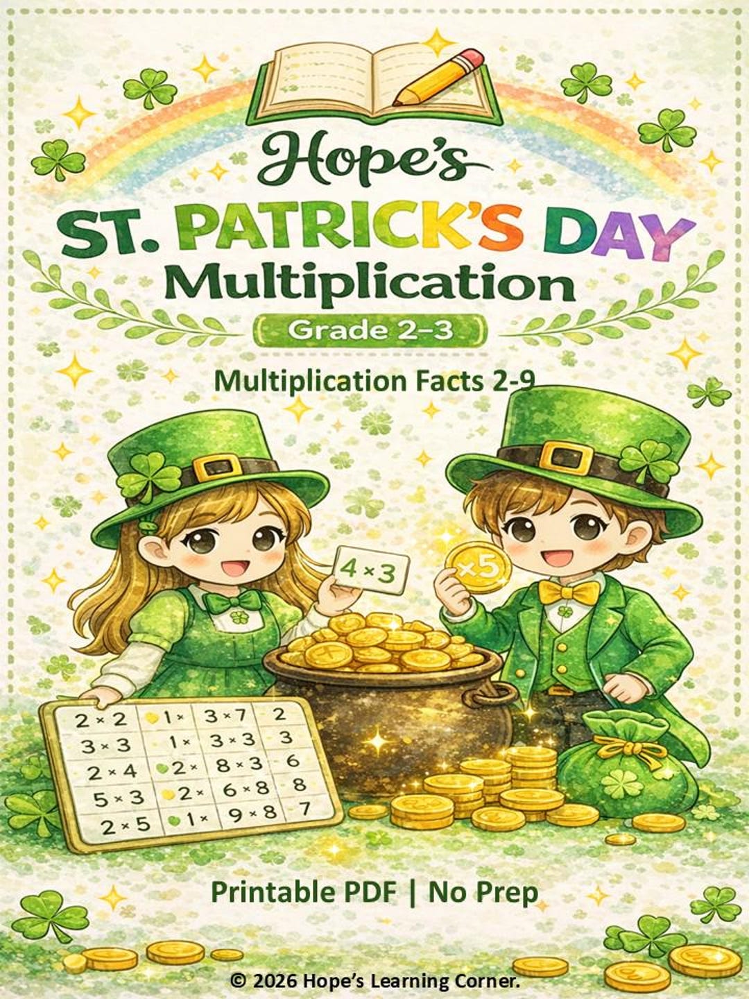 St Patrick’s Day Multiplication Color by Number | Grade 2–3 Math ...