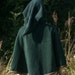 Green Hooded Cape Hooded Capelet Hooded Cloak Medieval Cape Game of Thrones Cape Elven Capelet ...