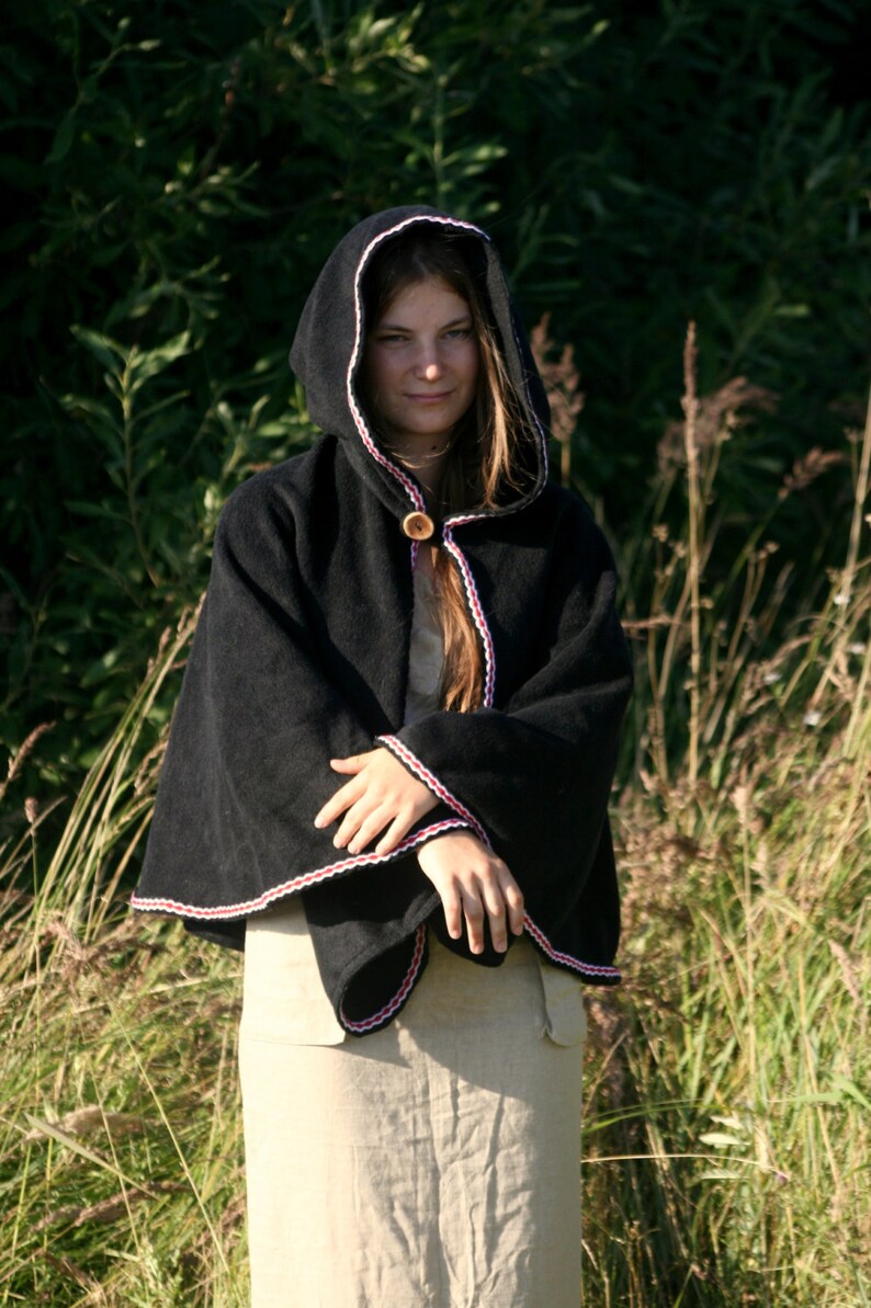 Black Hood Cape Hooded Capelet Hooded Cloak Medieval - Etsy