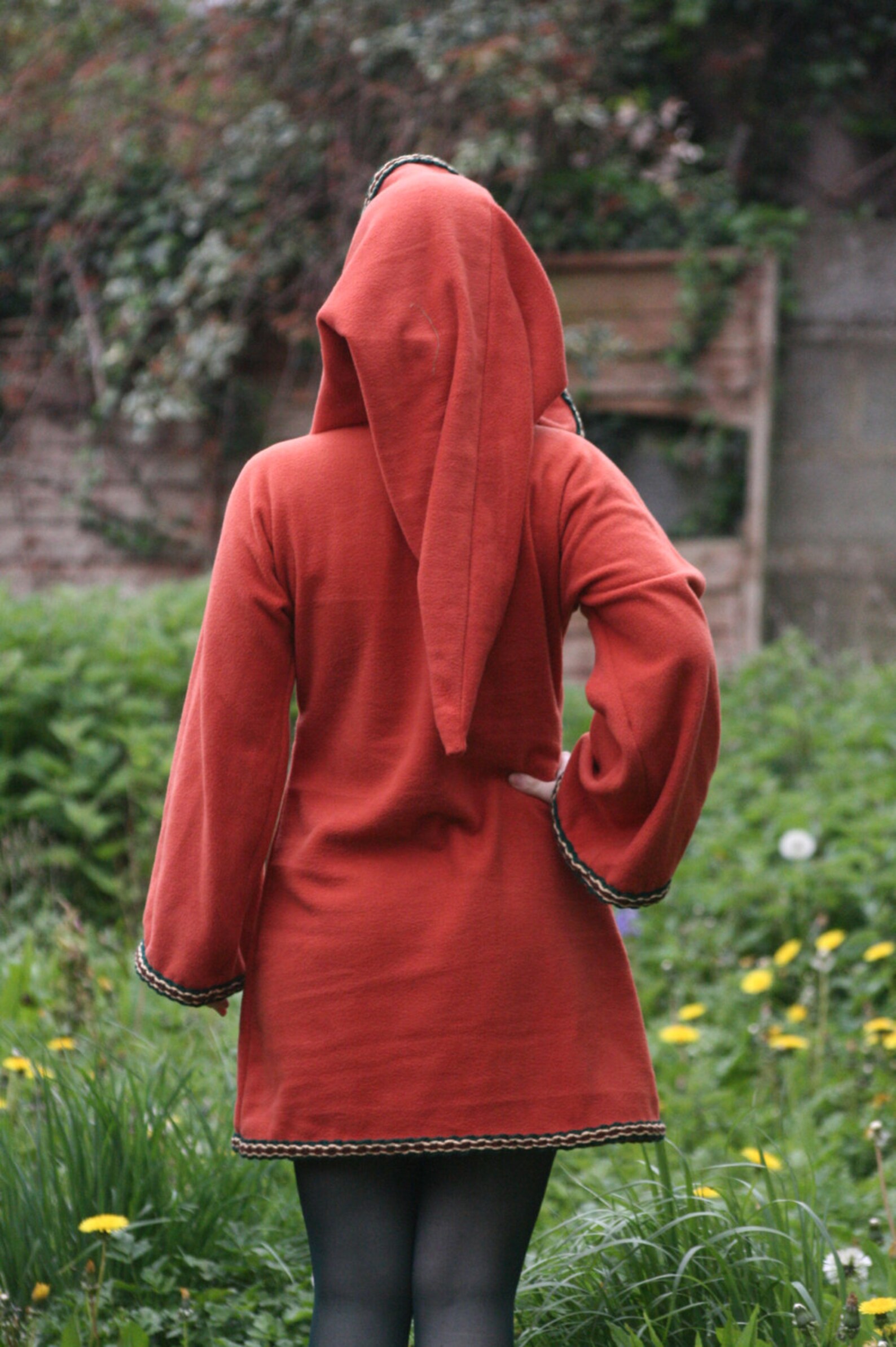 Festival Elf Dress - Medieval Womens Tunic With Pixie Pointy Hoodie in ...