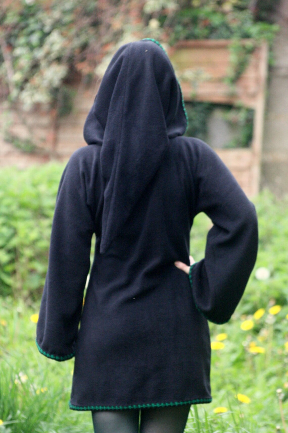 Gothic Dress Festival Elf Dress Medieval Tunic With Pixie Pointy Hood ...