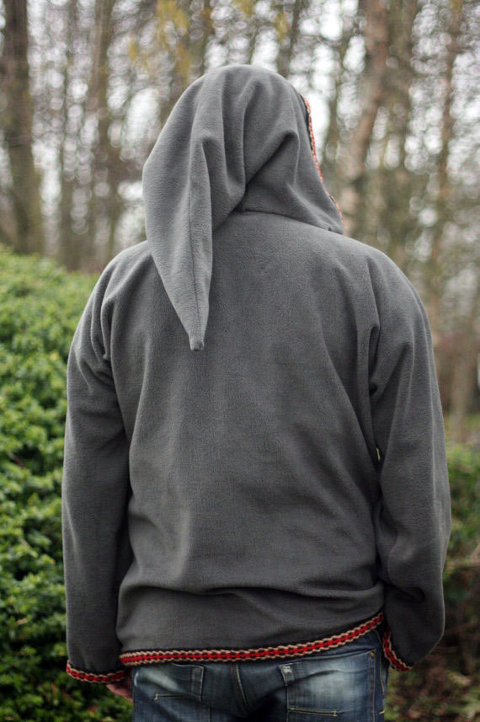 Elf Hoodie in Gray Hippy Hoodie Psy Clothing Festival - Etsy