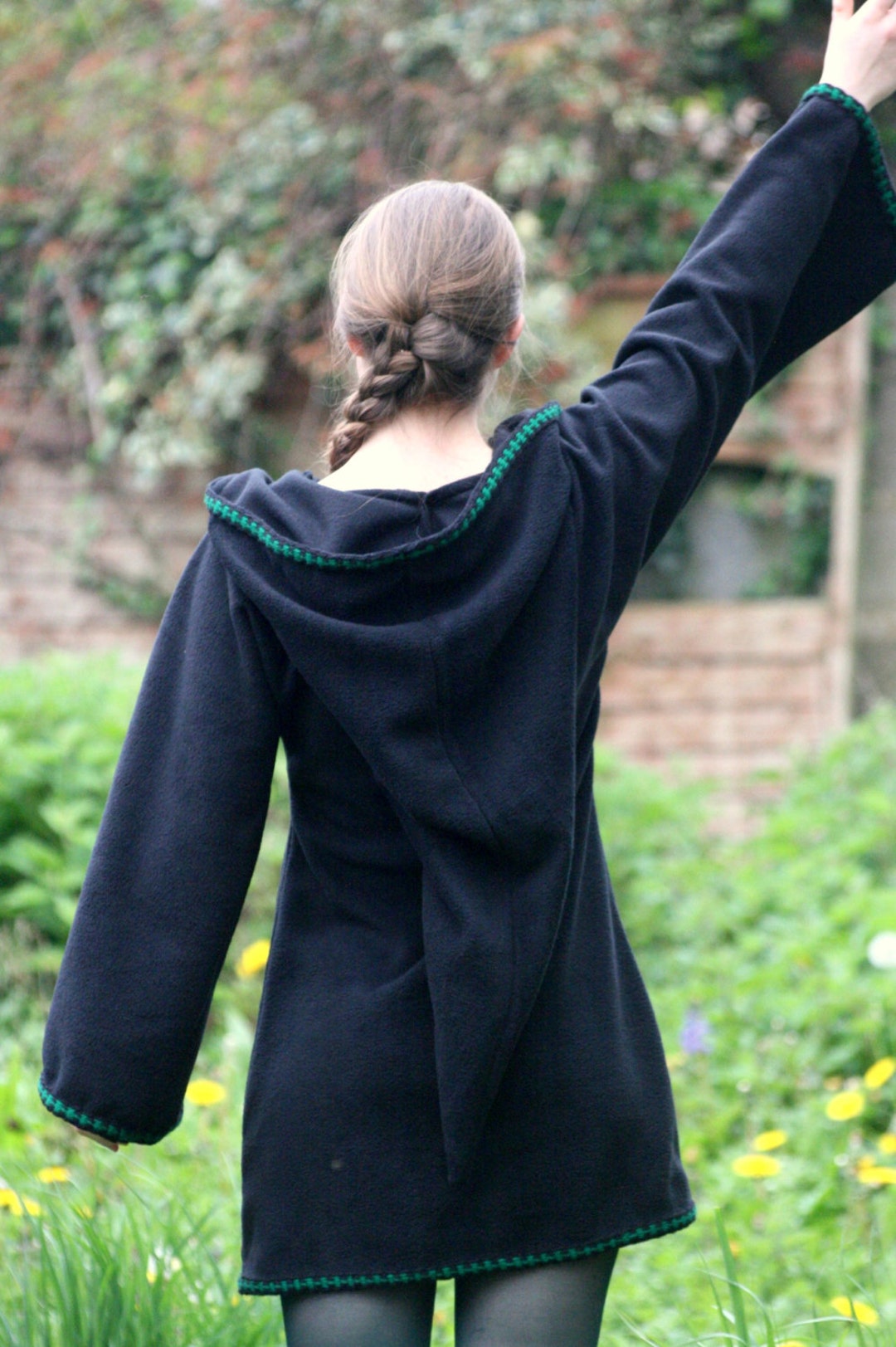 Gothic Dress Festival Elf Dress Medieval Tunic With Pixie Pointy Hood ...