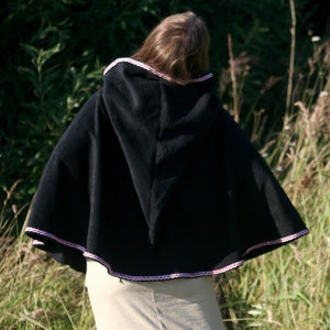 Black Hood Cape - Hooded Capelet - Hooded Cloak - Medieval Cape - Game ...
