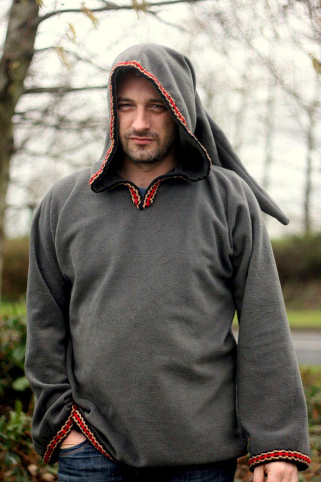 Elf Hoodie in Gray - Hippy Hoodie - Psy Clothing- Festival - Rave ...