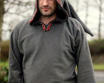 Elf Hoodie in Gray Hippy Hoodie Psy Clothing Festival | Etsy