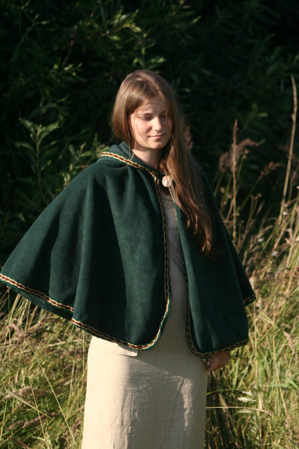 Green Hooded Cape Hooded Capelet Hooded Cloak Medieval Cape Game of ...