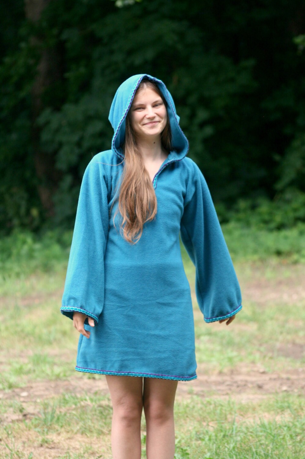 Legend of Zelda Inspired Cosplay Turquoise Elven Tunic - Medieval Tunic ...