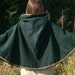 Green Hooded Cape Hooded Capelet Hooded Cloak Medieval Cape Game of Thrones Cape Elven Capelet ...