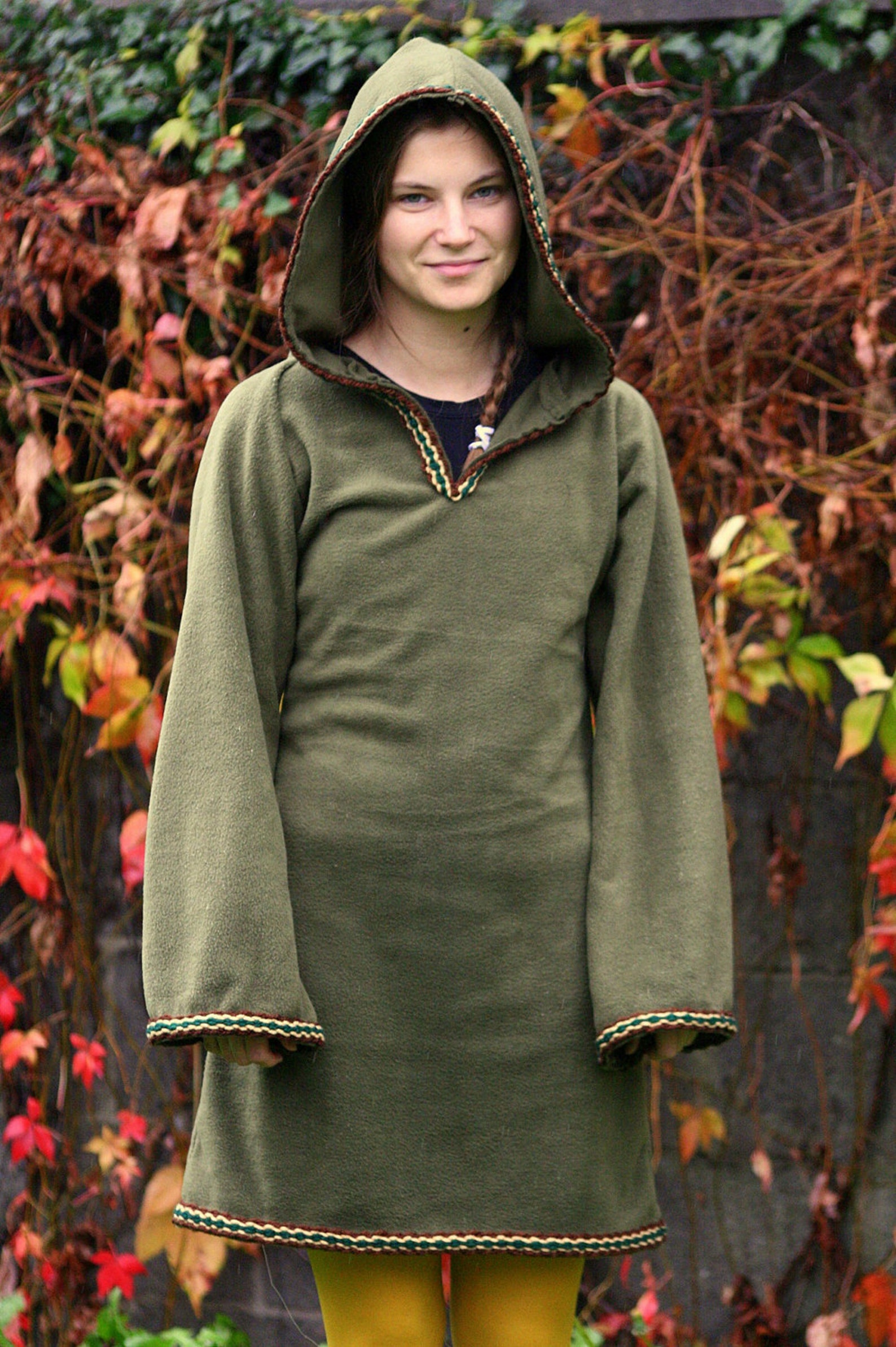 Legend of Zelda Cosplay Costume Khaki Green Elven Tunic Medieval Tunic ...