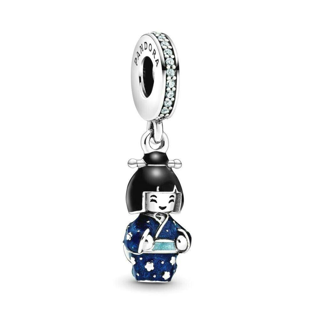 PANDORA 925 Japanese Doll Blue Kimono Geisha Charm Pendant - Etsy