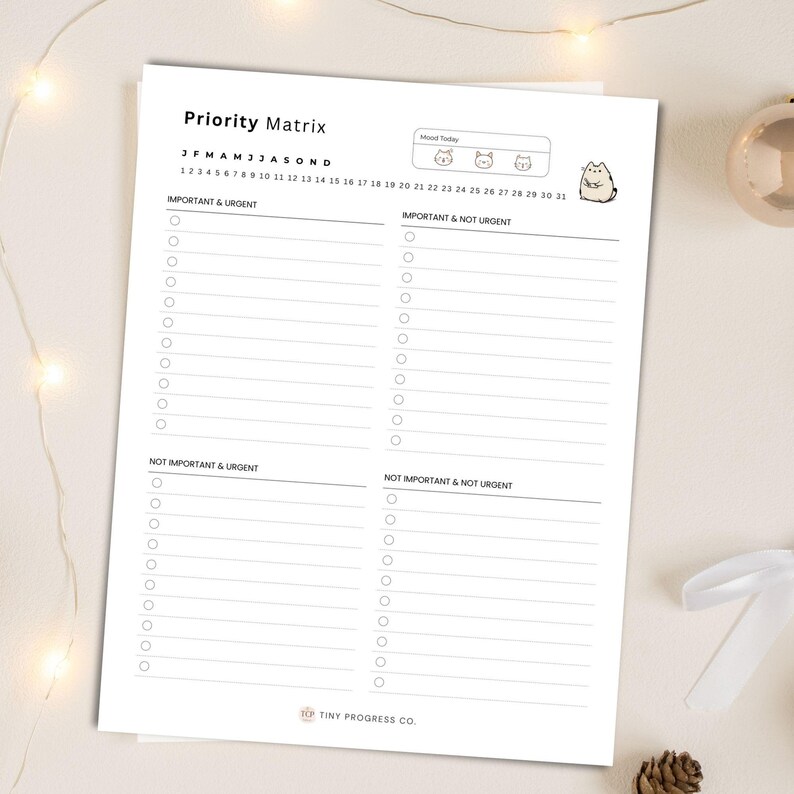 ADHD Productivity Planner Printable – Brain Dump and Priority Matrix ...