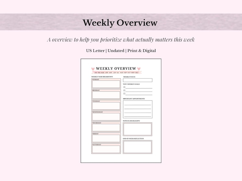 ADHD Weekly Planner | Fillable PDF in Adobe | Undated Printable Life ...