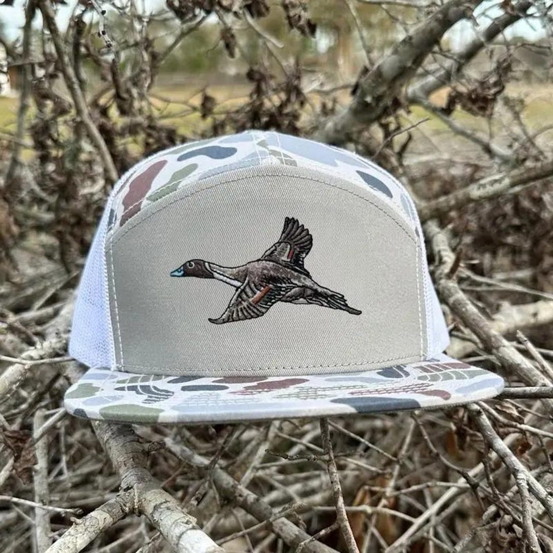 Vintage Grey Camo Duck Rope Hat, Embroidered Mallard Southern Heritage ...