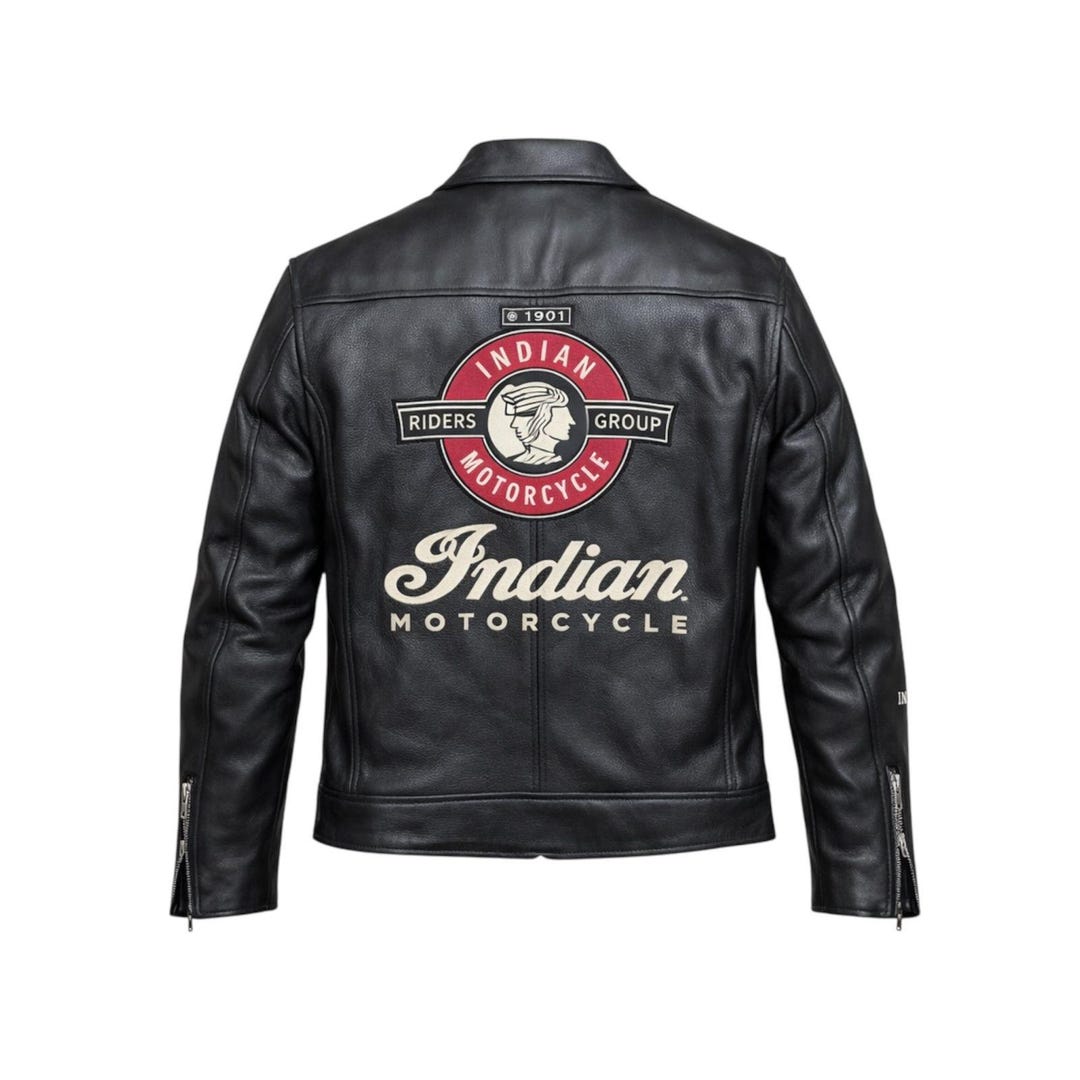 Indian Motorcycle Leather Jacket – Men’s Black Biker Moto Jacket ...