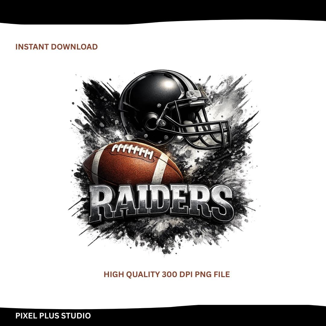 Raiders Football Emblem PNG – Sublimation Clipart for T-shirts, Mugs ...