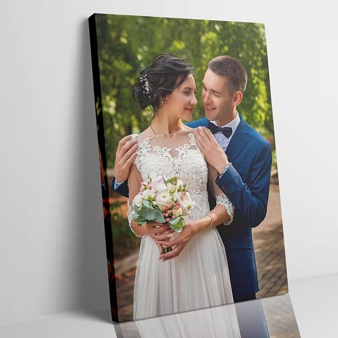 Personalized Wedding Canvas Print Custom Couple Portrait Valentine’s ...