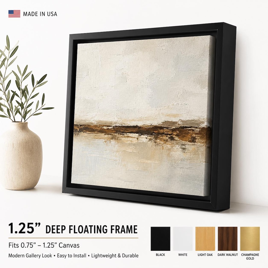 Canvas Floating Frame 1.25” Deep – Gallery Wall Frame for Canvas Art ...
