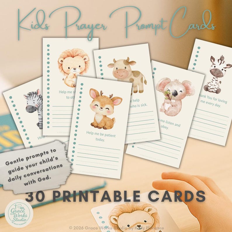 Bible Study | Kids Prayer Prompt Cards | Christian Prayer Cards for ...