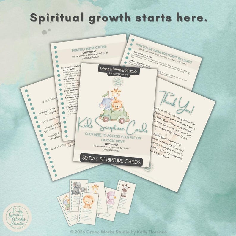 Bible Study | Kids Scripture Cards Printable (ESV) | Christian Memory ...