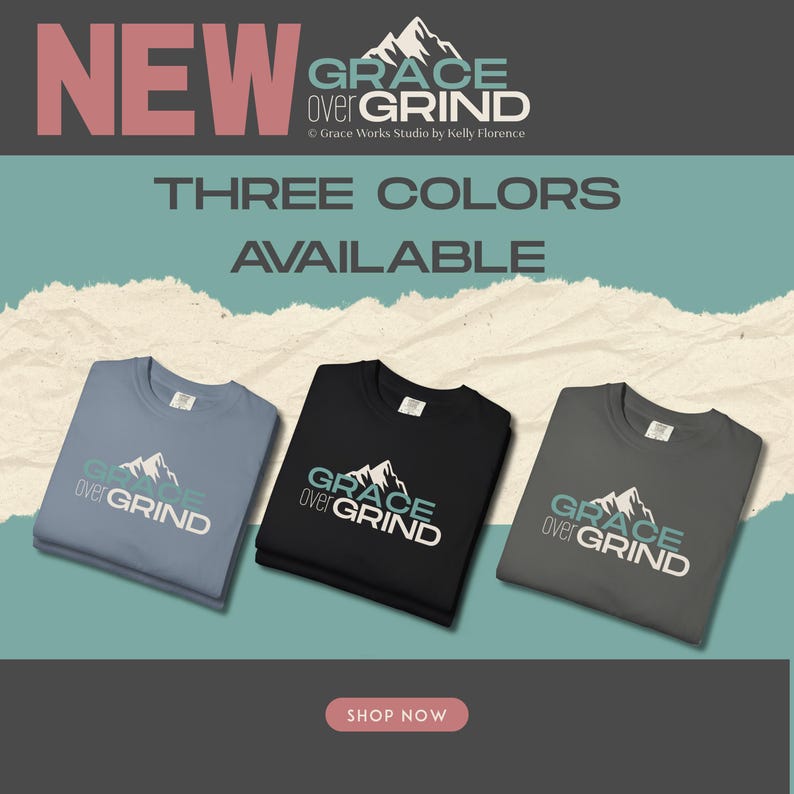 Christian Shirt | Grace Over Grind Comfort Colors T-shirt | Mountain ...