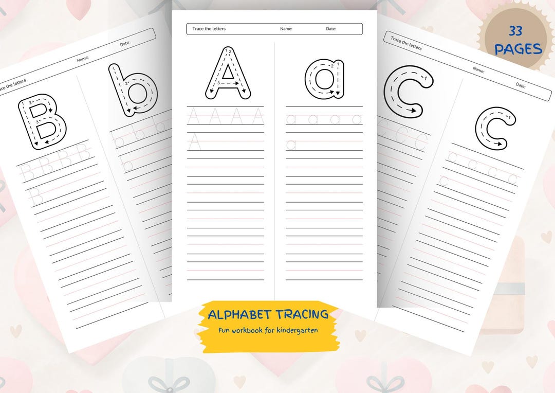 Alphabet Tracing Workbook | A-Z Letter Practice, Coloring (30+ Pages ...