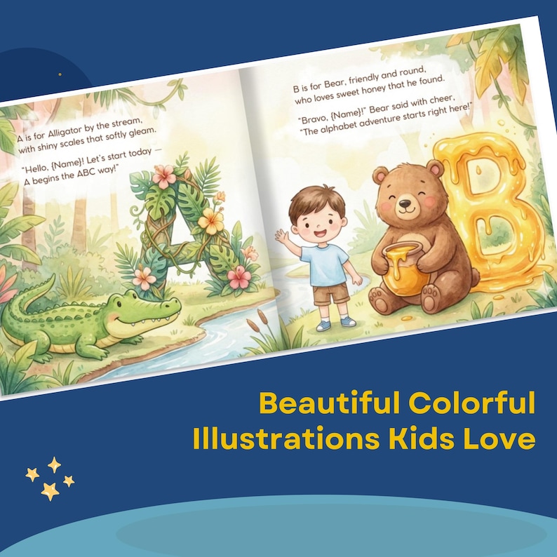Alphabet Adventure Book for Kids ,custom ABC Story Gift - Etsy