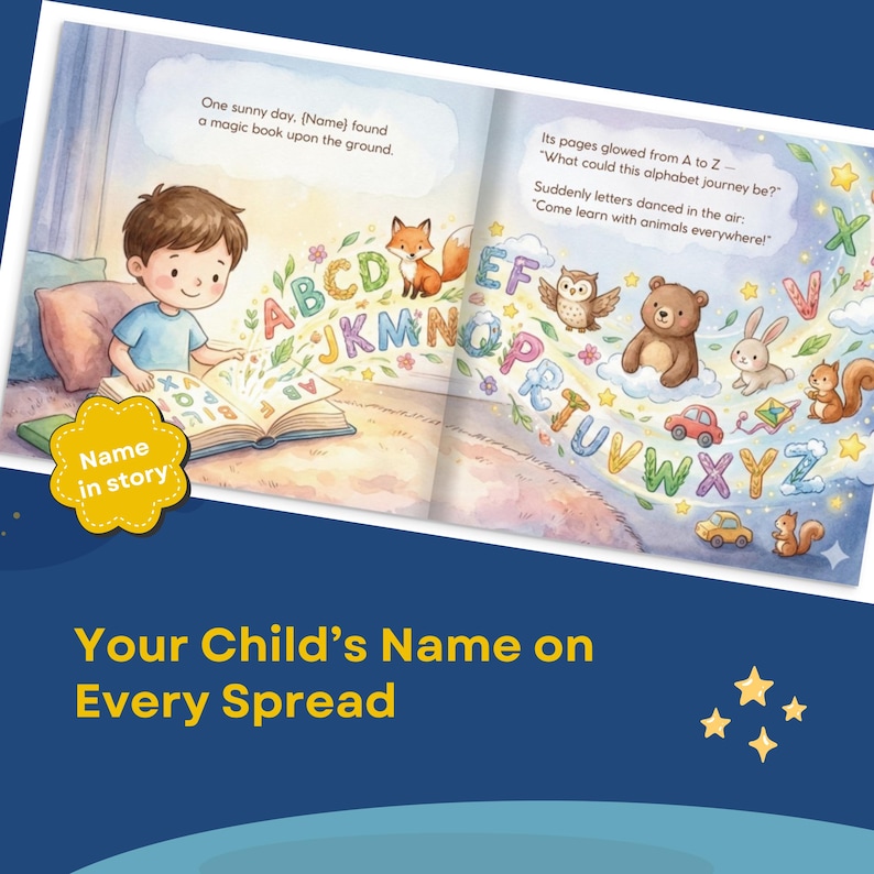 Alphabet Adventure Book for Kids ,custom ABC Story Gift - Etsy