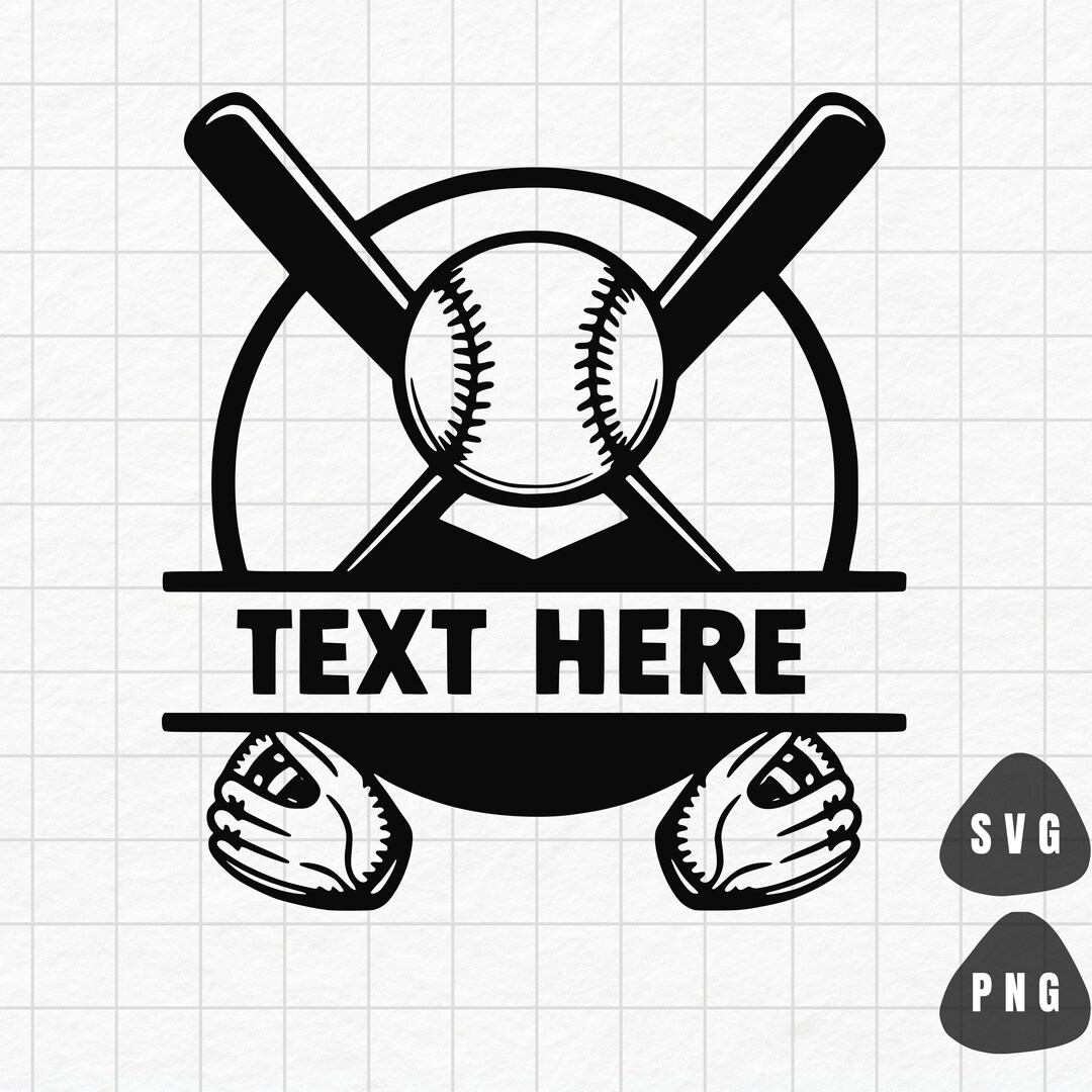 Custom Baseball Name Logo SVG PNG — Baseball Club Split Monogram for ...