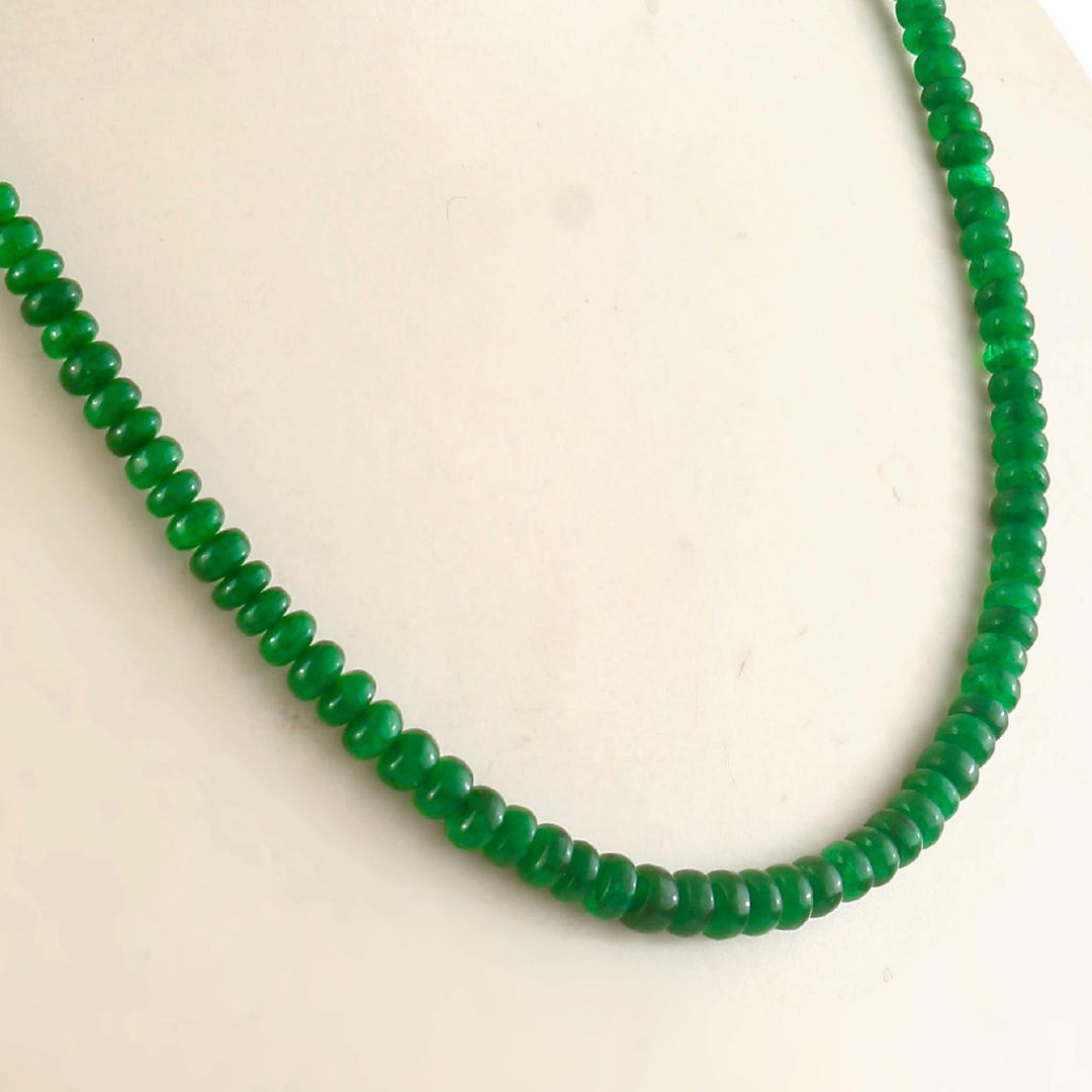 Top Grade Emerald Beads | AAA Natural Zambian Emerald Smooth Rondelle ...