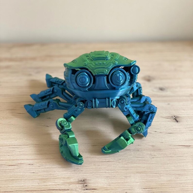 Articulated Mechanical Crab Fidget Toy, Dual-color Silk Filament Mecha ...