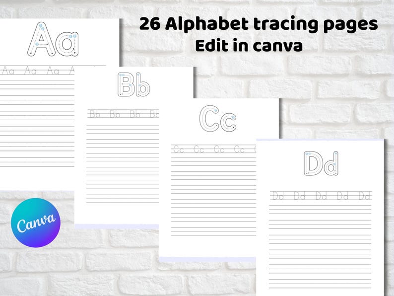 Alphabet Tracing Workbook Printable, ABC Tracing Worksheets for ...