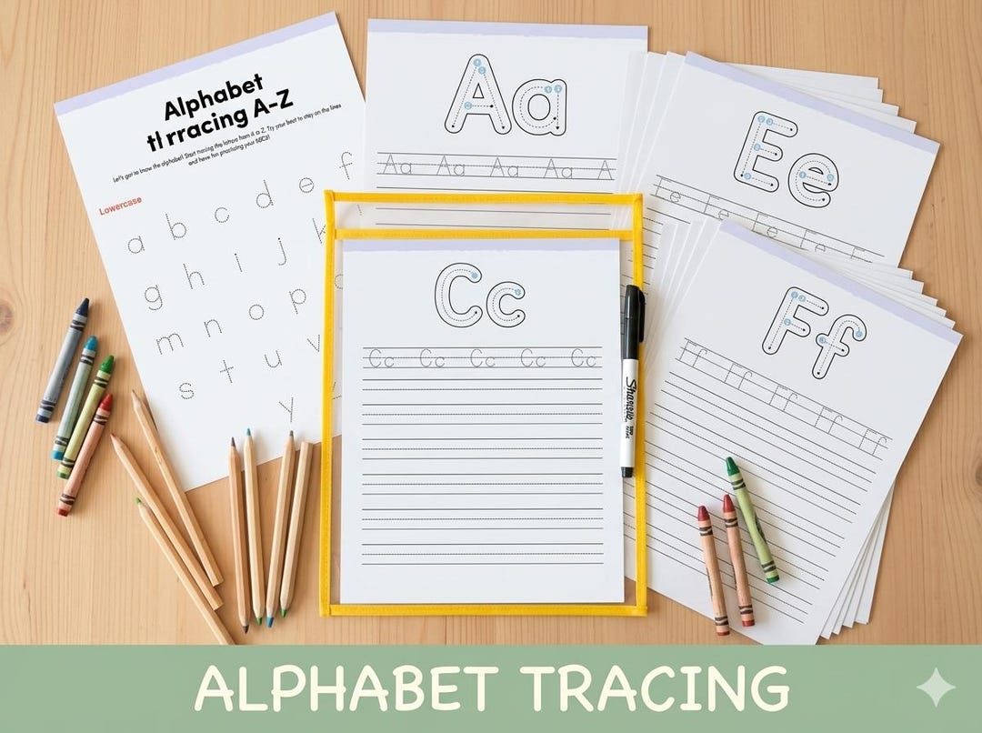 Alphabet Tracing Workbook Printable, ABC Tracing Worksheets for ...