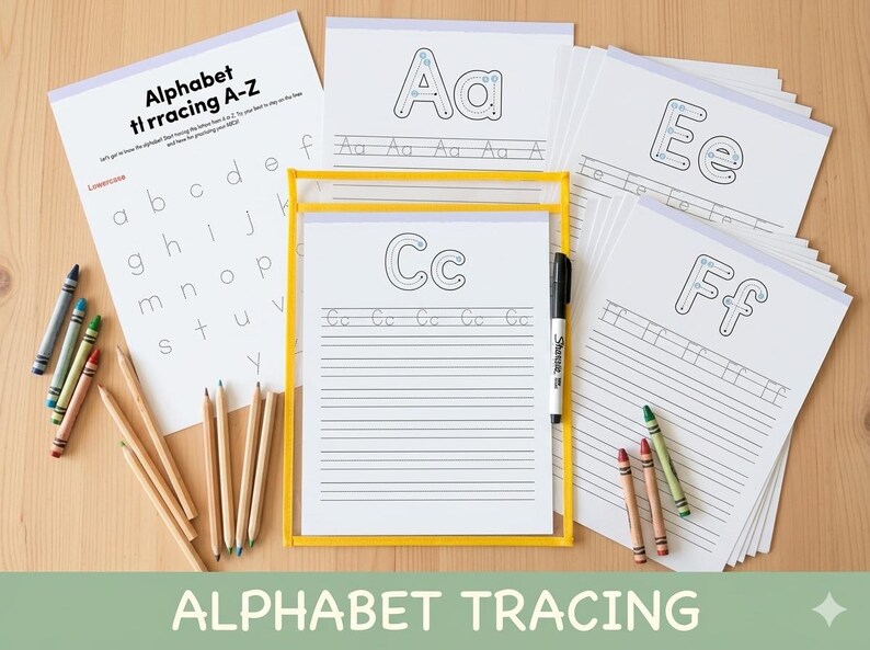 Alphabet Tracing Workbook Printable, ABC Tracing Worksheets for ...