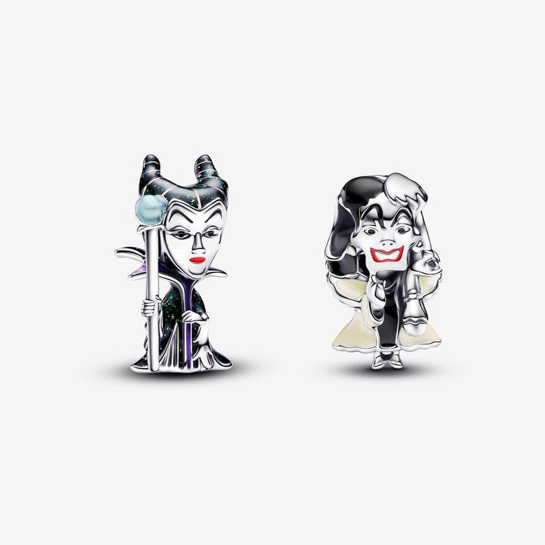 Pandora Villains Maleficent Cruella De Vil Charm With Pouch Sterling ...