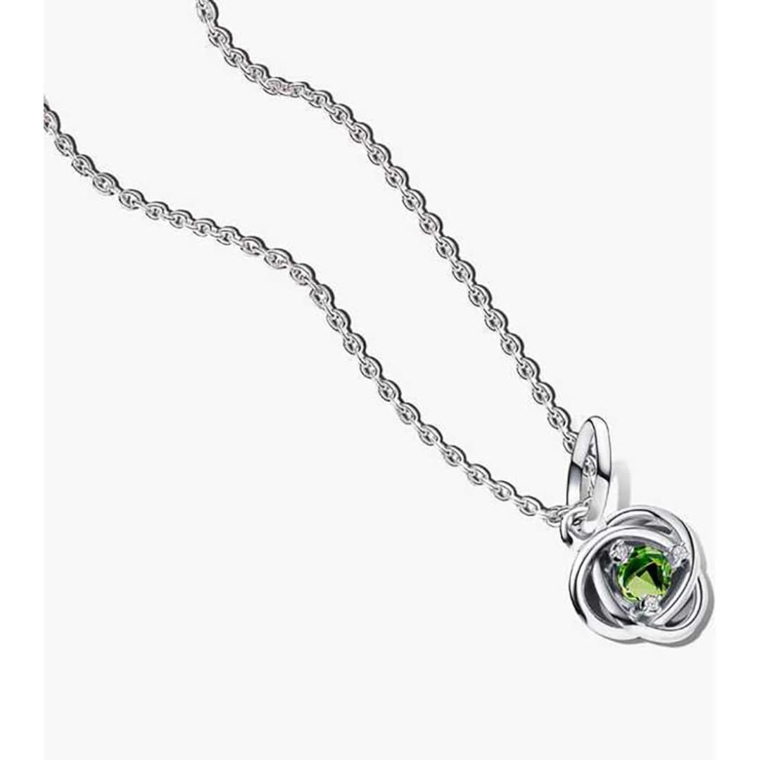 Pandora August Birthstone Eternity Circle Dangle Charm Necklace-45cm ...