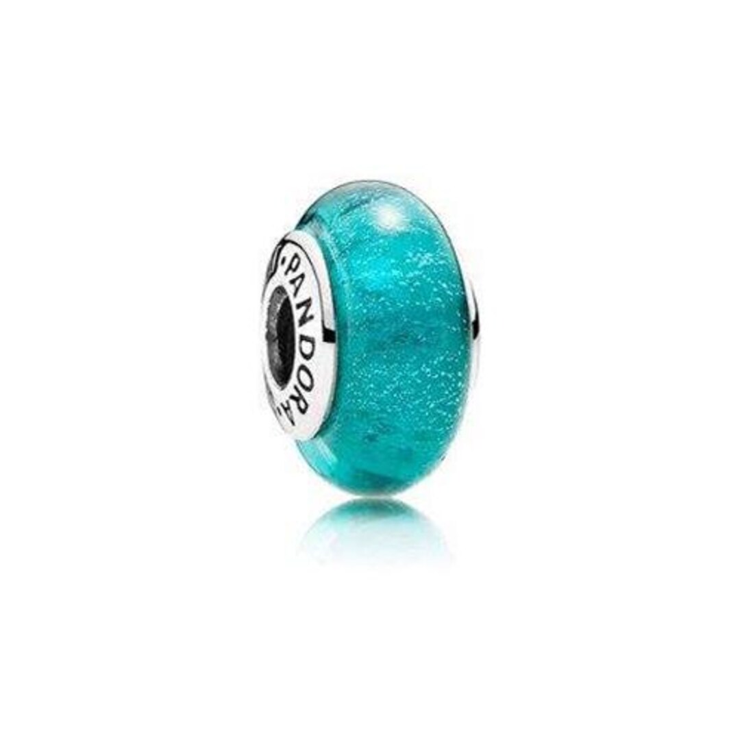 Pandora Jasmine Silver Charm Green Fluorescent Murano Glass - Etsy
