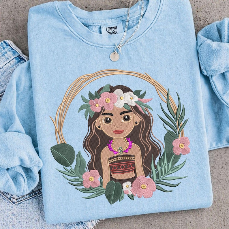 Moana Embroidery Design Bundle, Cute Princess Pua Heihei Machine ...
