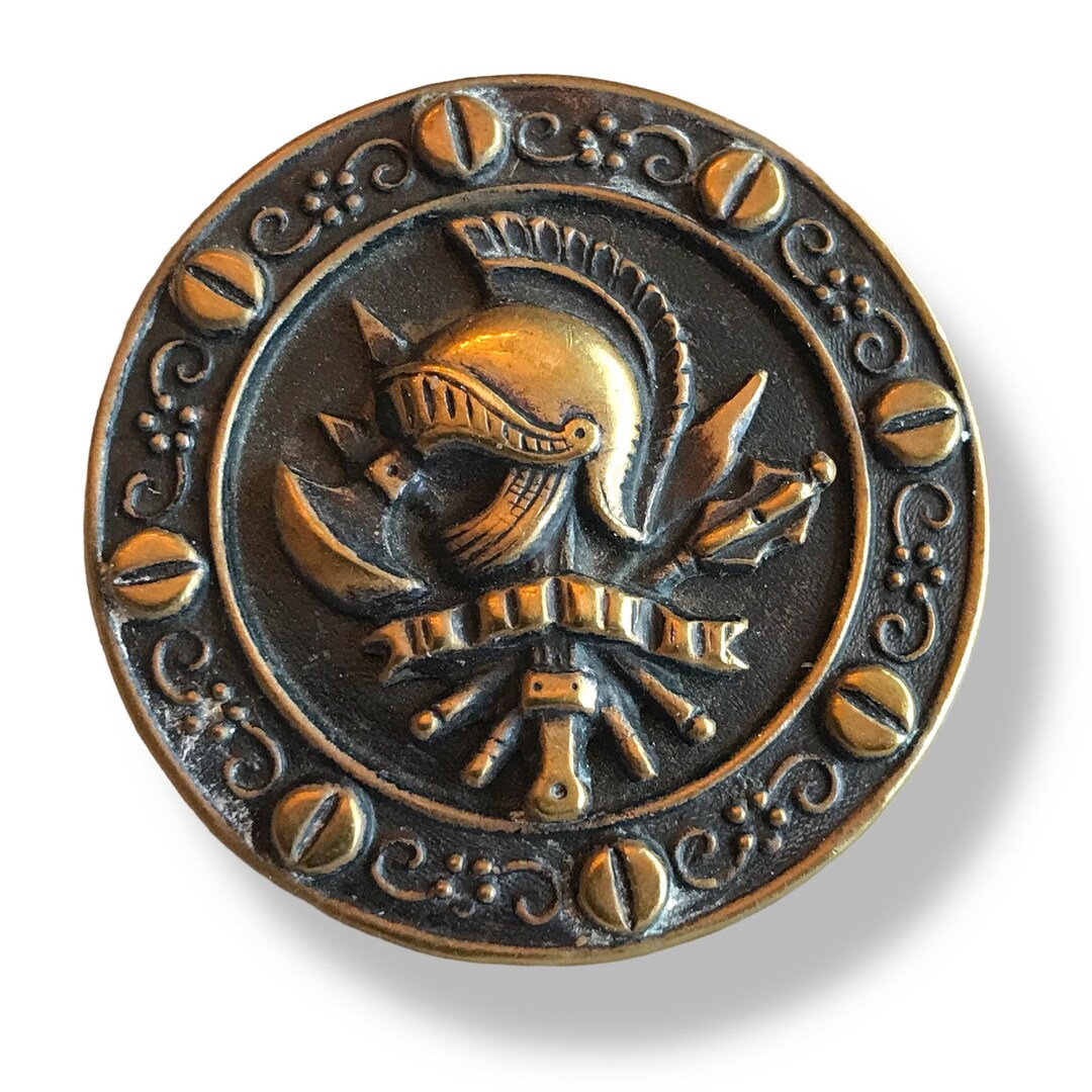 Vintage Antique Victorian Stamped Brass Button Weapons and Helmet - Etsy