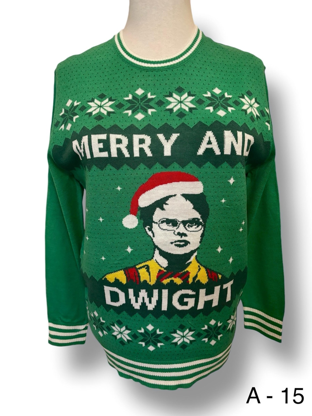 Merry and Dwight the Office by Tipsyelves Ugly Christmas Sweater Sz XXL ...
