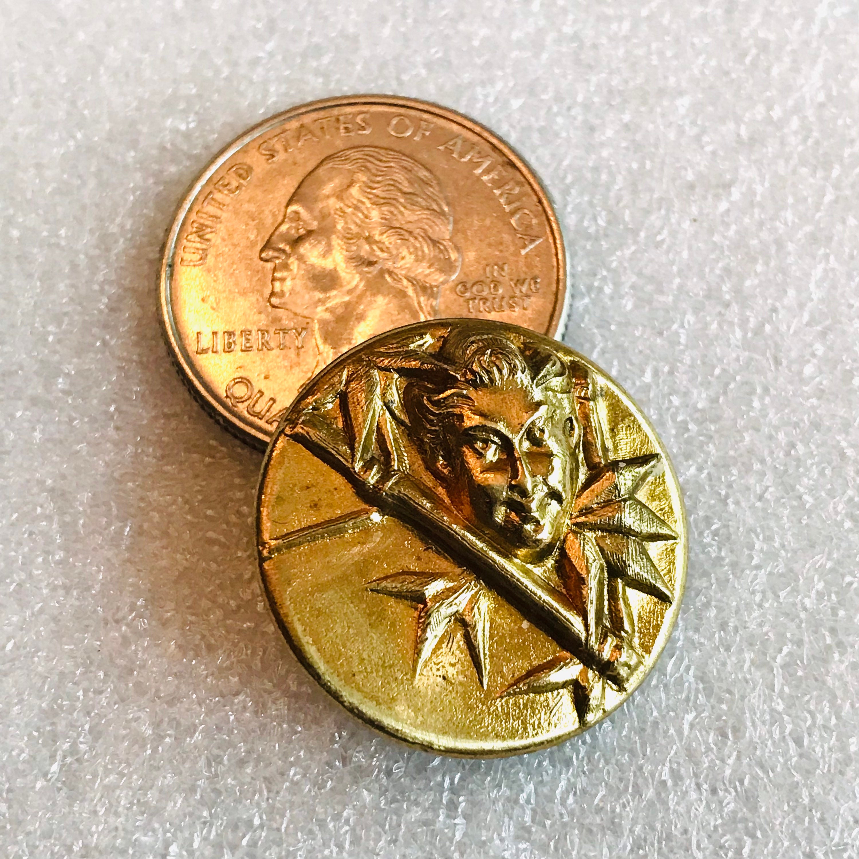 Very Rare Old Vintage Brass Button Devilish Smiling Jester - Etsy