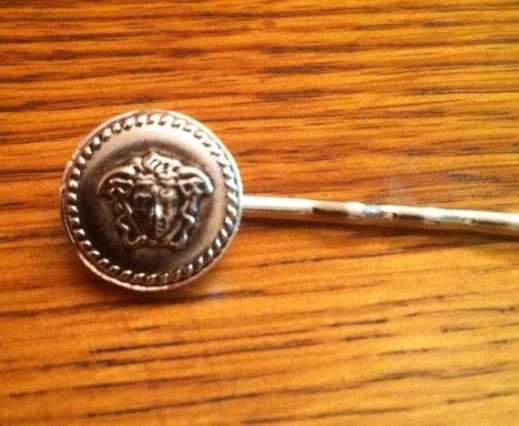 Items similar to Artisan Handcrafted Versace Button Hairpin on Etsy