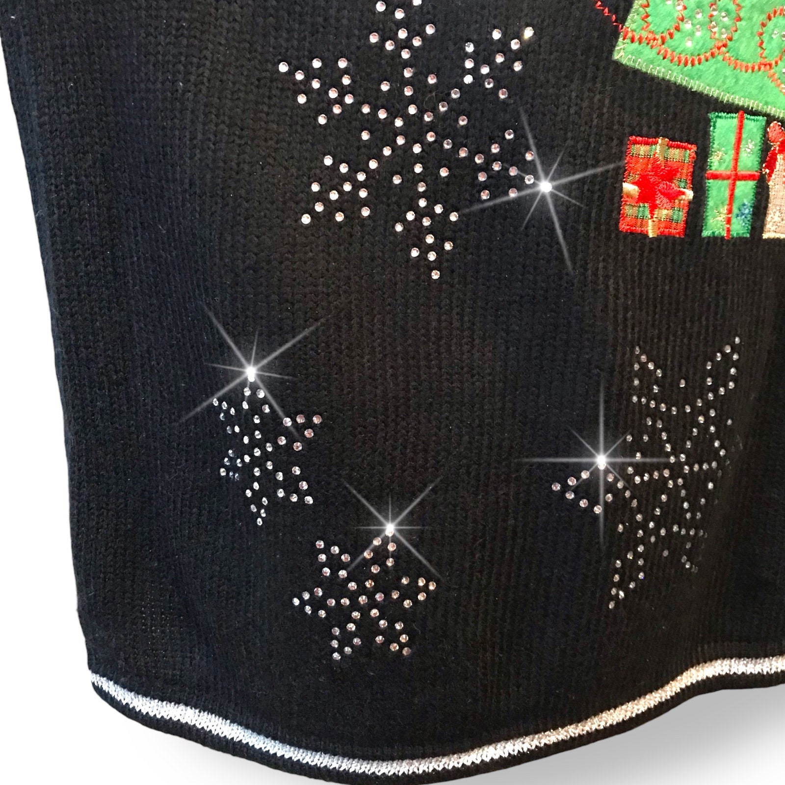 White Stag Christmas Tree Sweater Vest Women's M Heavily Embellished ...