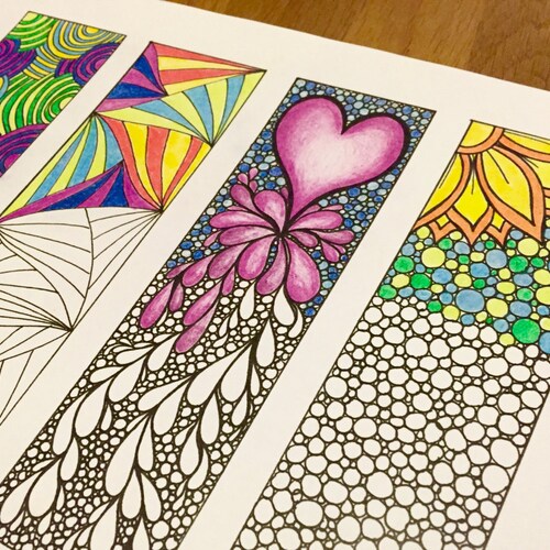 Zendoodle Mindfulness Bookmarks Inspired by the Art of - Etsy