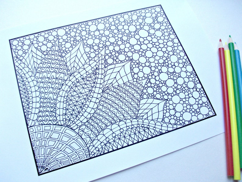 Zendoodle Coloring Page Printable Page 2: Zentangle Inspired | Etsy