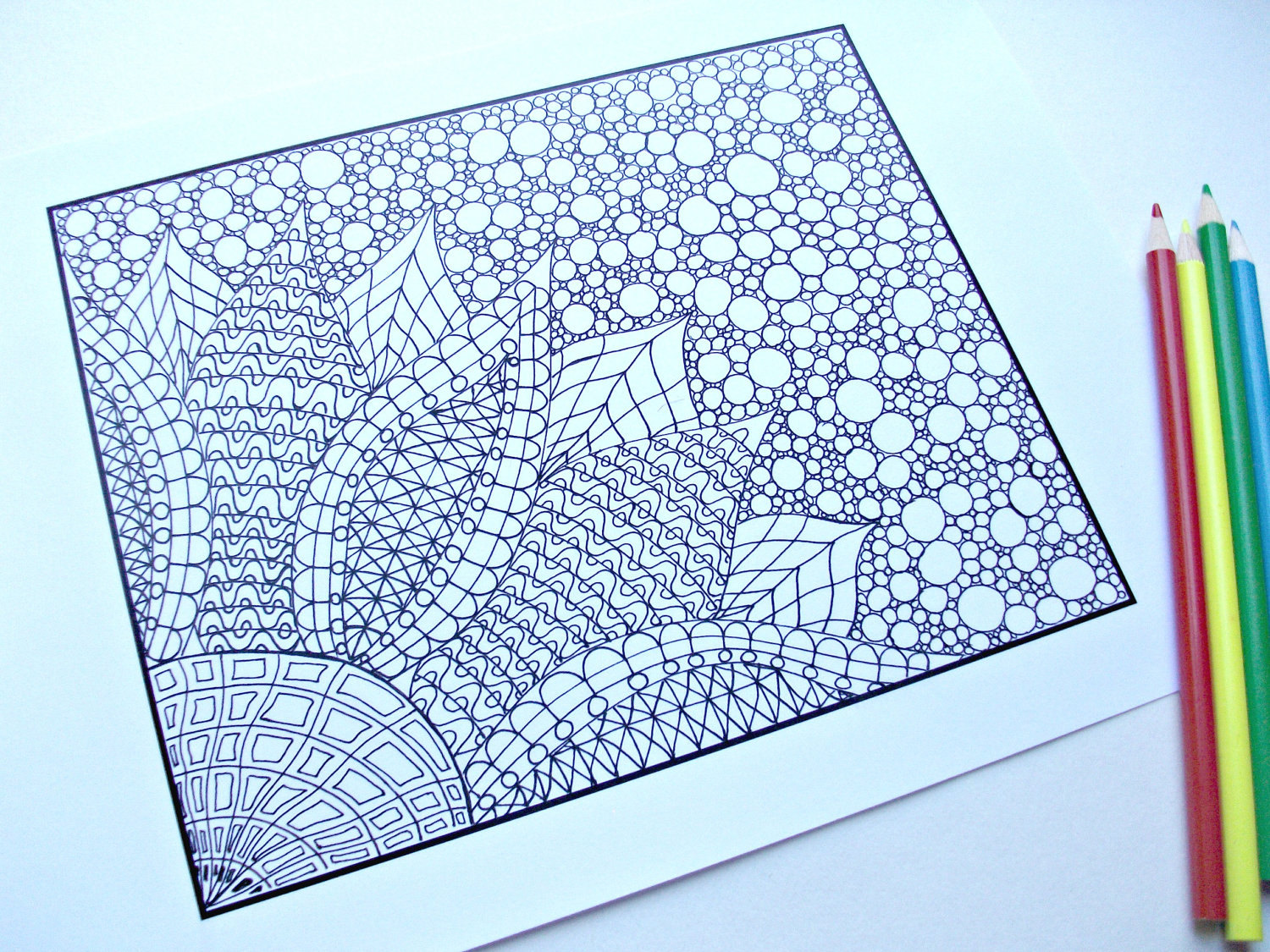 Coloring Page, Zentangle Inspired Flower, Printable Page 2 - Etsy