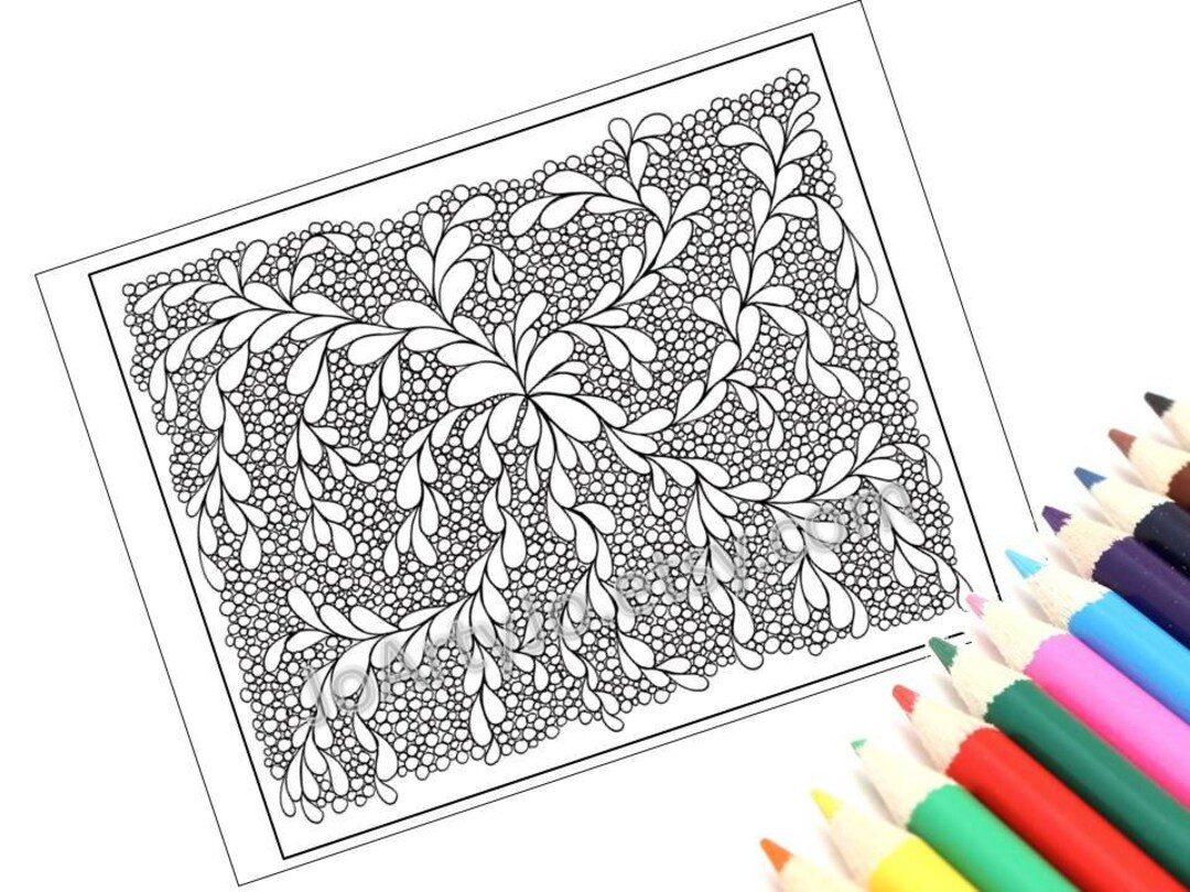 Printable Zentangle Inspired Coloring Page, Zendoodle Pattern, Page 13 ...
