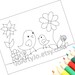 Printable Coloring Pages, Set of 4- Cute Birds - Etsy