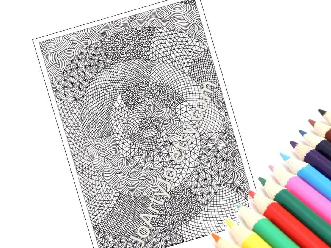 Coloring Page Printable, Digital Download, Zentangle Inspired ...